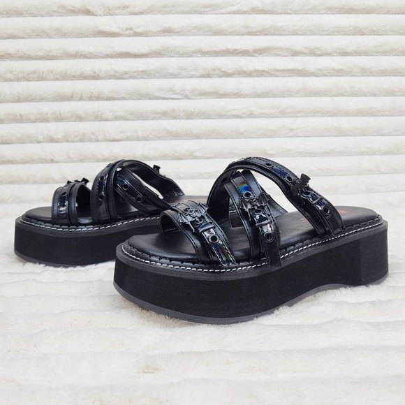 Demonia | Shoes | Emily 02 Platform Bat Buckle Slip On Goth Sandals ...